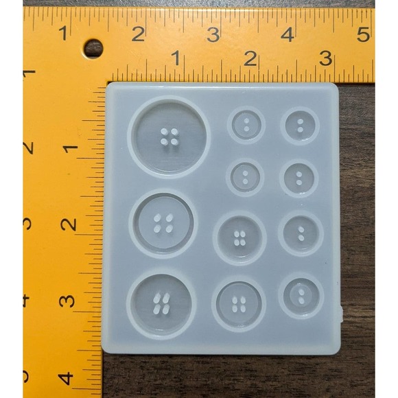 Office | Silicone Button Mold Uv Resin Button Mold 11 Cavities Diy ...